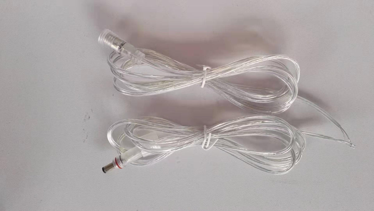 2m Clear 2 Core Cable with Connector (for Power Supply) – DDS UK Ltd